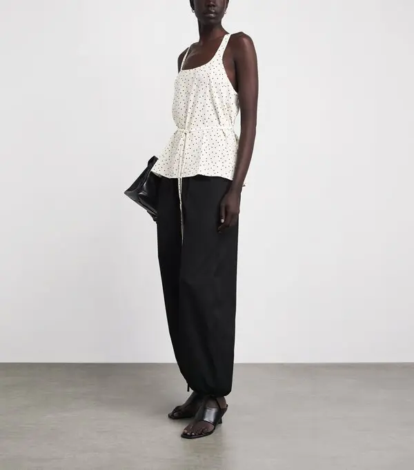 Theory Silk-blend Polka-dot Tank Top