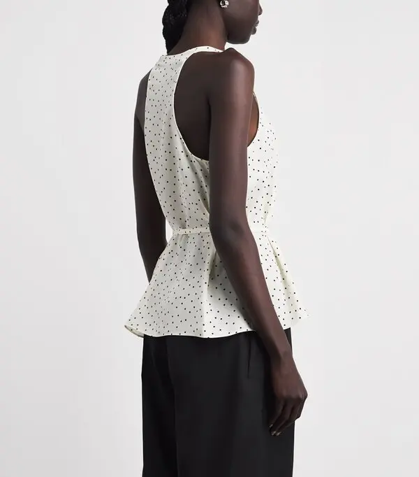 Theory Silk-blend Polka-dot Tank Top