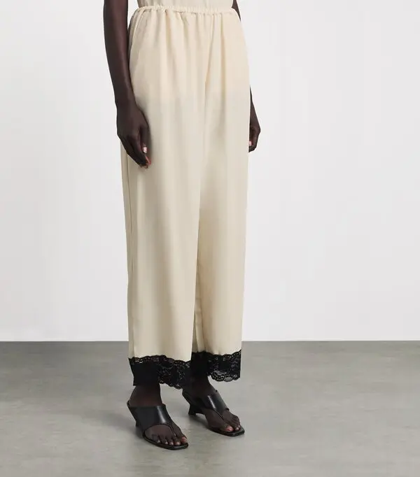 Stylein Lace-trim Monteroni Wide-leg Trousers