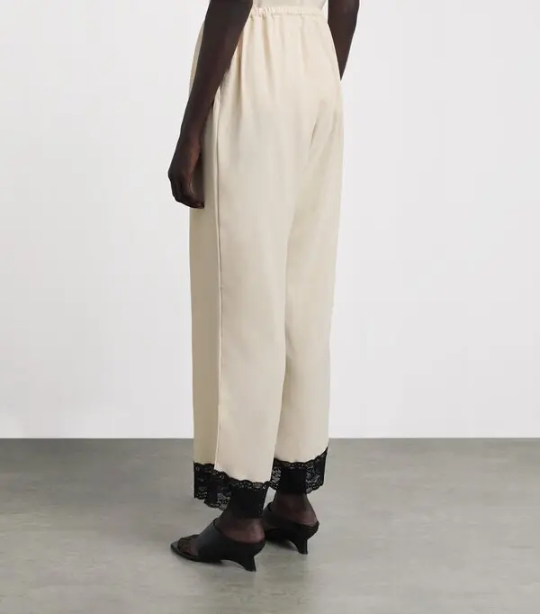 Stylein Lace-trim Monteroni Wide-leg Trousers