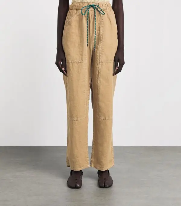 Rag & Bone Linen Atlas Wide-leg Trousers
