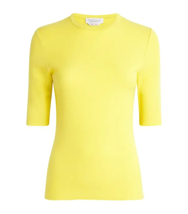 Gabriela Hearst Wool Axis Short-sleeve Sweater - Yellow