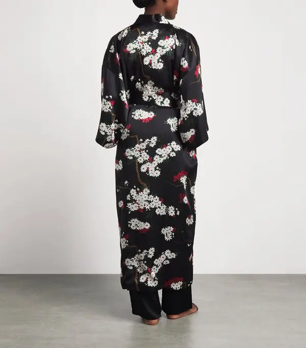 Olivia Von Halle Silk Floral Queenie Night Robe