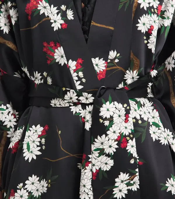 Olivia Von Halle Silk Floral Queenie Night Robe