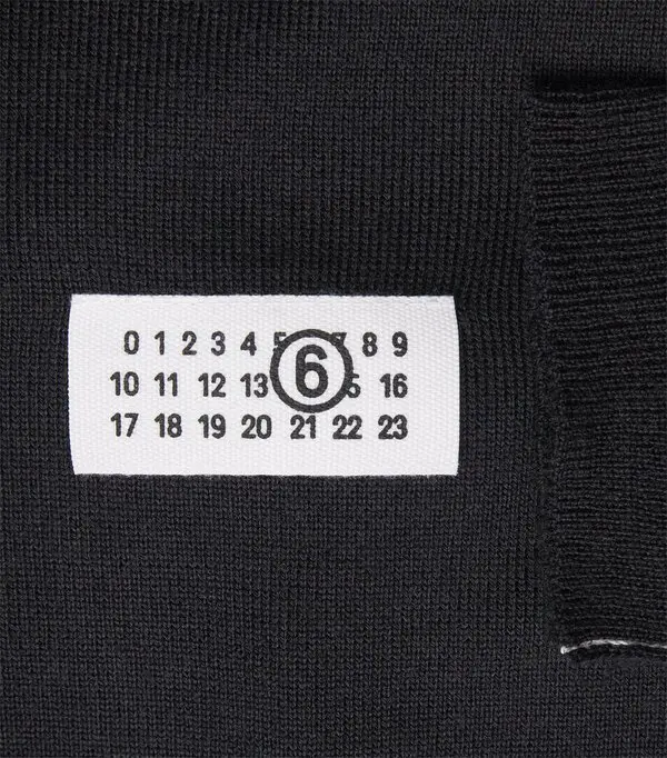 MAISON MARGIELA Virgin Wool-blend Numeric Tab Sweater - Black