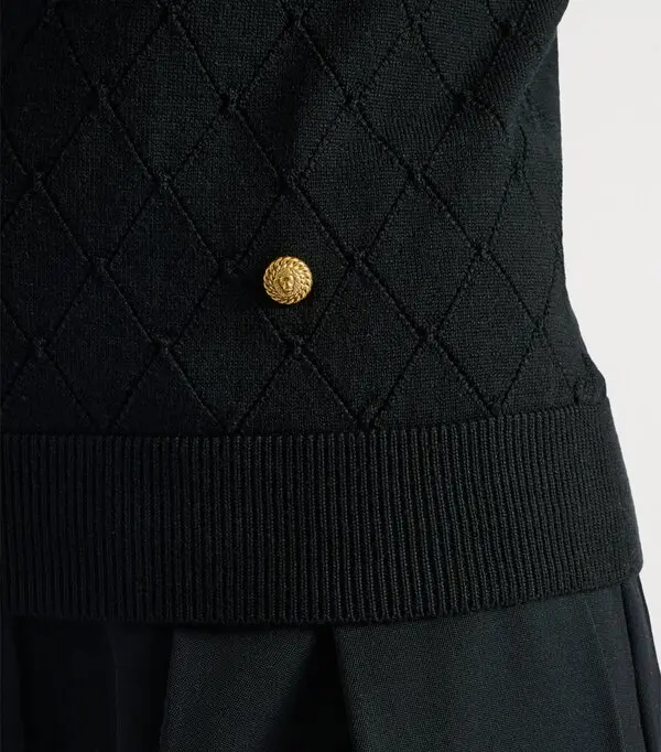 Balmain Virgin Wool Quilted Effect Top