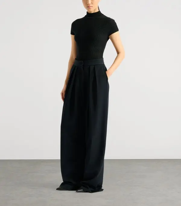 Balmain Virgin Wool Wide-leg Trousers