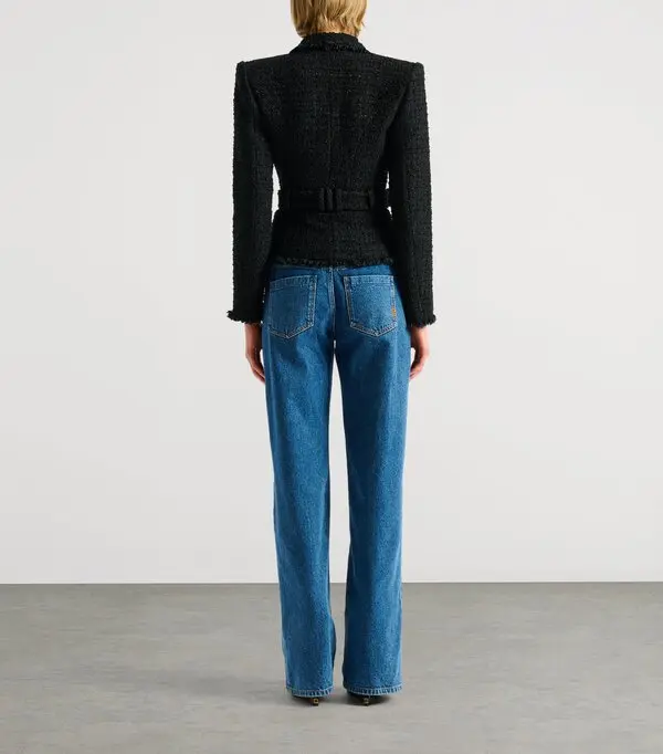 Balmain Belted Tweed Blazer