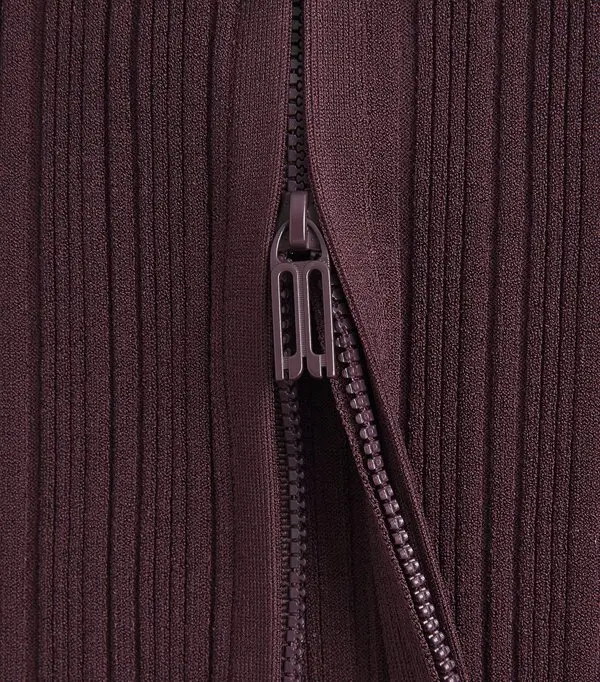 Victoria Beckham Rib-knit Zip-up Polo Shirt
