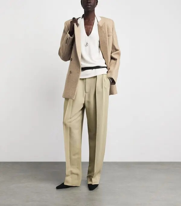 Victoria Beckham Wool-blend Double-breasted Jacket - Beige
