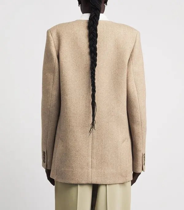 Victoria Beckham Wool-blend Double-breasted Jacket - Beige
