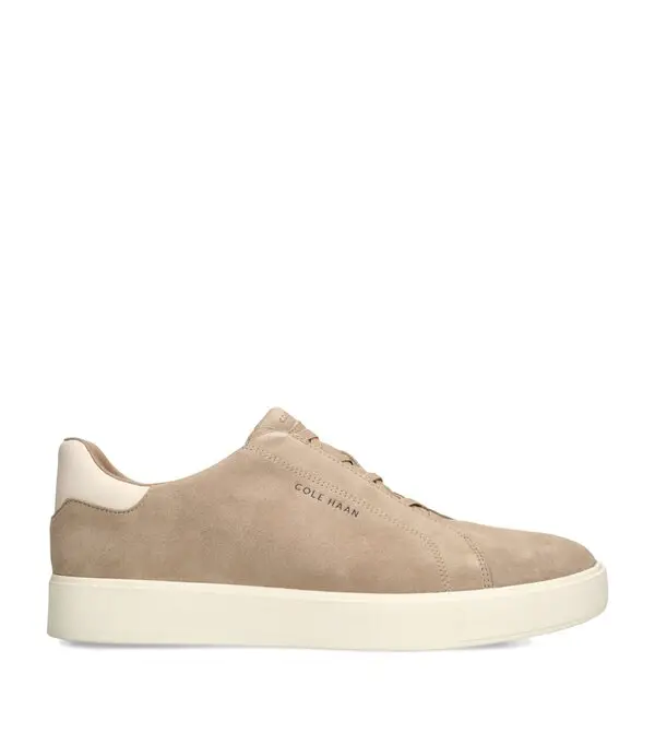Cole Haan Suede Grandprø Luxe Slip-on Sneakers - Beige