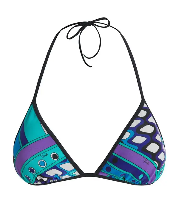 Emilio Pucci Vivara Triangle Bikini Top - Blue