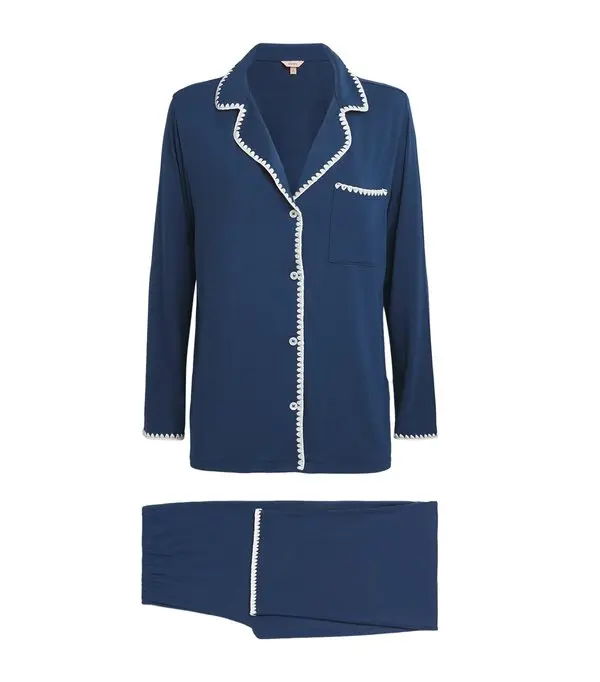 Eberjey Long-sleeve Frida Pyjama Set - Navy