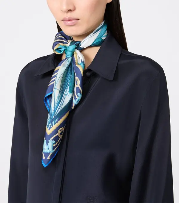 Max Mara Silk Printed Scarf