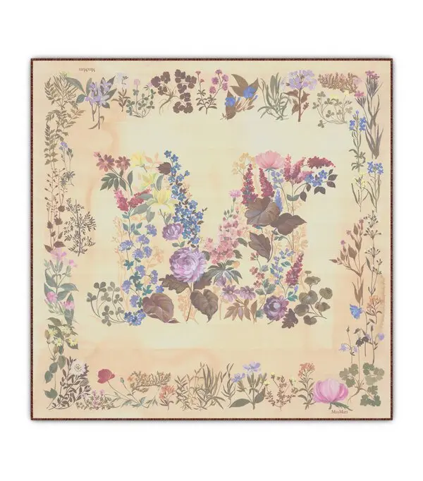 Max Mara Silk Printed Scarf - Beige