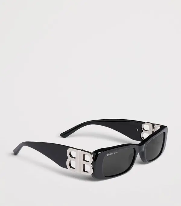 Balenciaga Dynasty Rectangle Sunglasses - Black