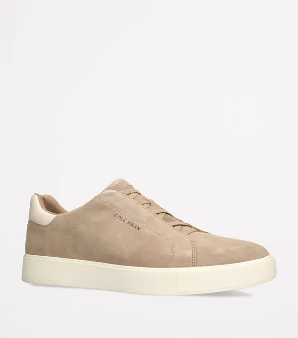 Cole Haan Suede Grandprø Luxe Slip-on Sneakers - Beige