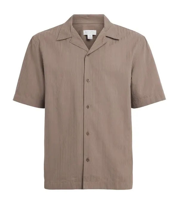 Sunspel Cotton Textured Stripe Shirt