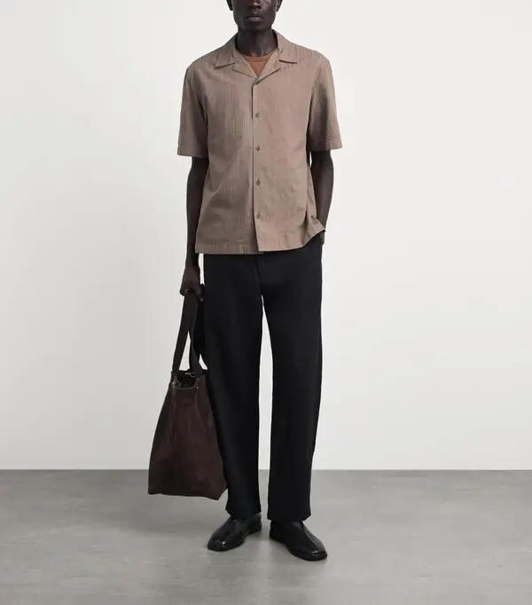 Sunspel Cotton Textured Stripe Shirt