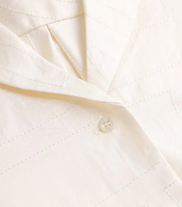TOTEME Silk Embroidered Monogram Shirt - Ivory