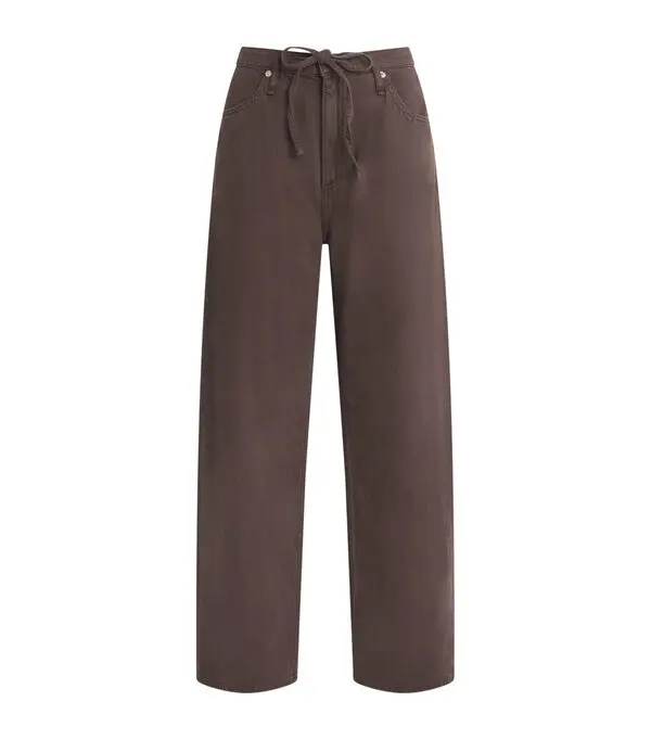 Rag & Bone Phoebe Wide-leg Jeans With Drawstring - Brown