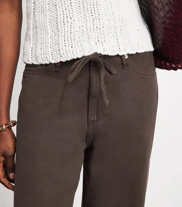 Rag & Bone Phoebe Wide-leg Jeans With Drawstring - Brown