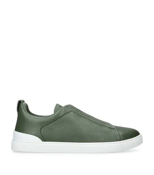 Zegna Leather Sneakers - Green