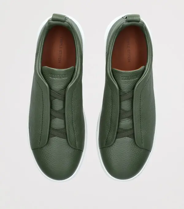 Zegna Leather Sneakers - Green
