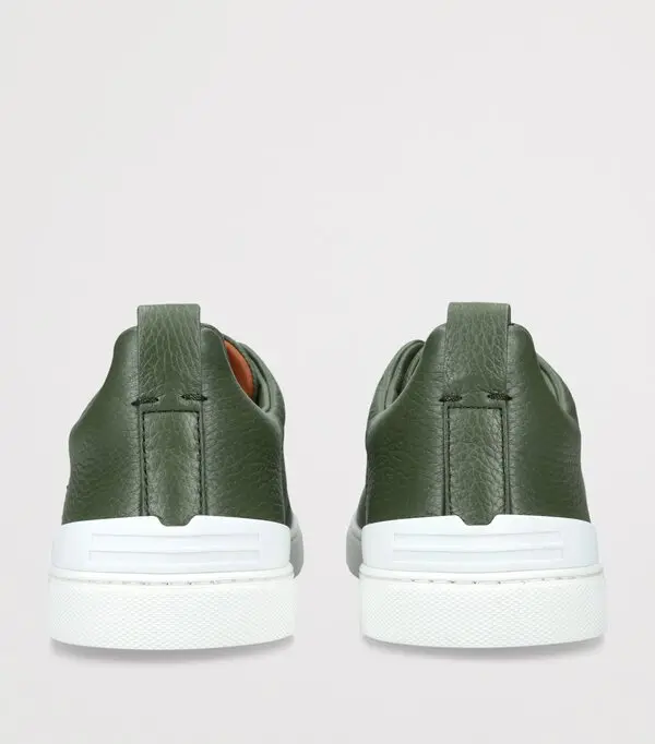 Zegna Leather Sneakers - Green