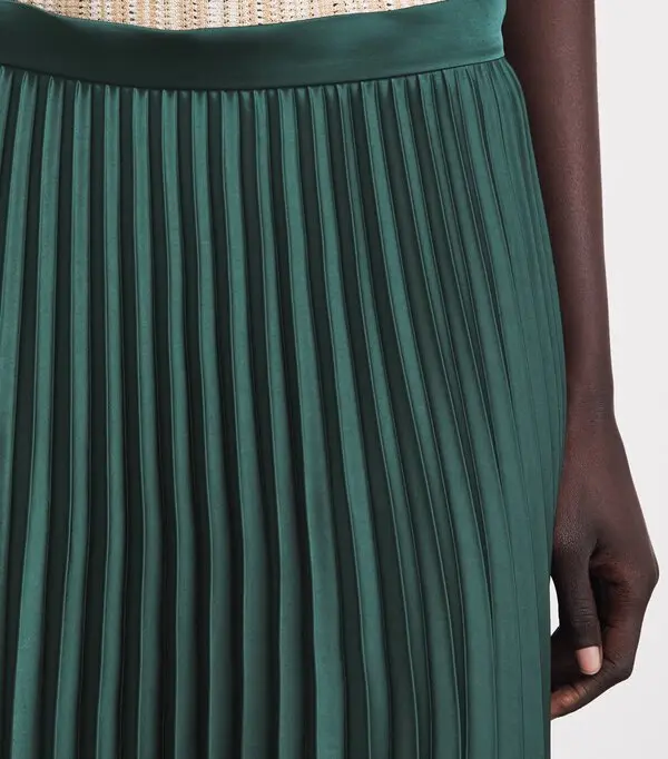 Max Mara Satin Pleated Maxi Skirt