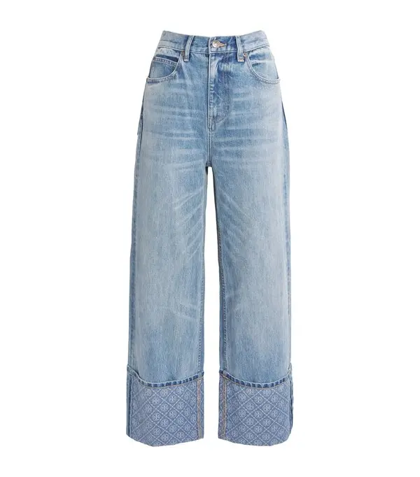 Tory Burch High-rise Straight Leg Jeans With Logo Detail