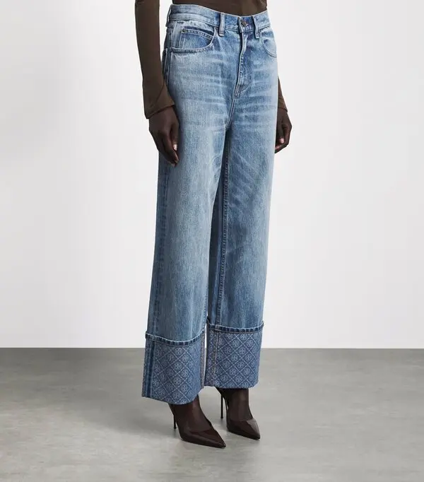 Tory Burch High-rise Straight Leg Jeans With Logo Detail