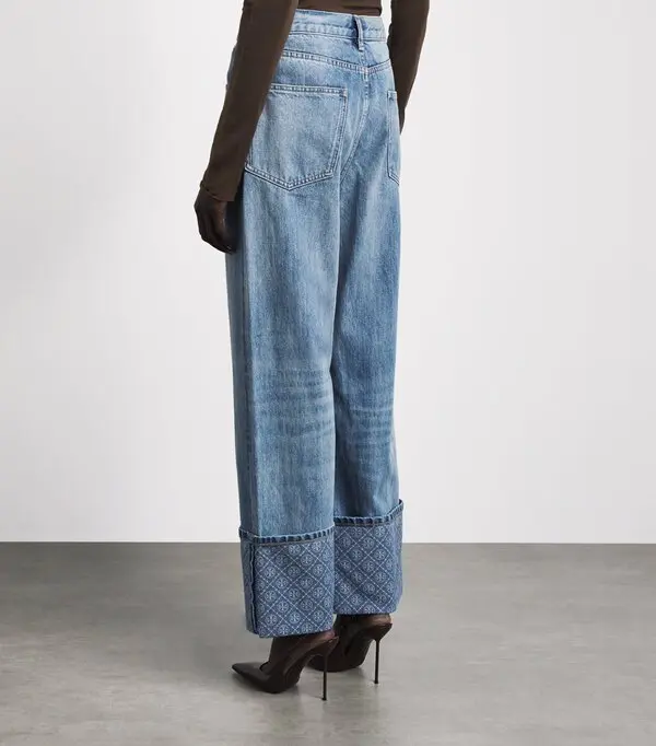 Tory Burch High-rise Straight Leg Jeans With Logo Detail