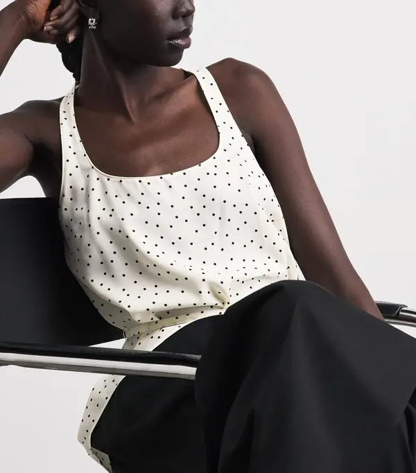 Theory Silk-blend Polka Dot Tank Top
