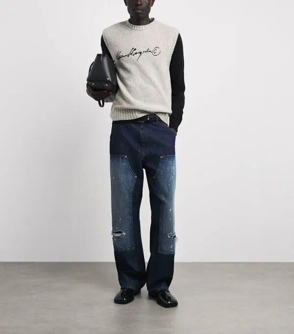 MAISON MARGIELA Wool-blend Logo Sweater Vest