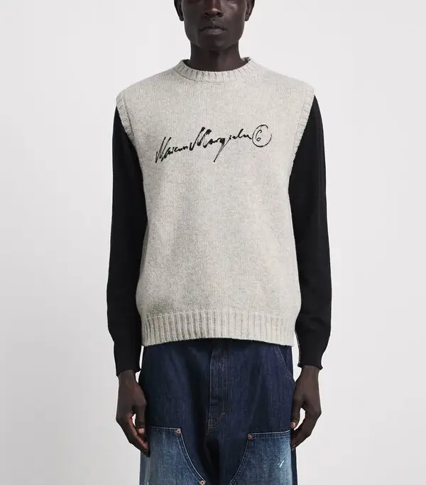 MAISON MARGIELA Wool-blend Logo Sweater Vest