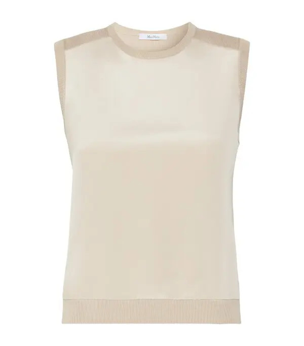 Max Mara Silk-cashmere Ribbed Tank Top - Grey
