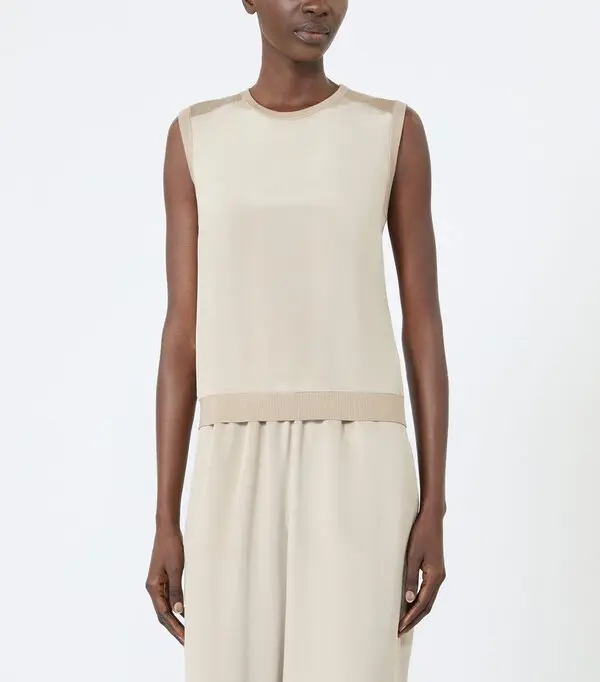 Max Mara Silk-cashmere Ribbed Tank Top - Grey