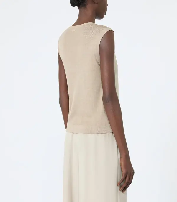 Max Mara Silk-cashmere Ribbed Tank Top - Grey