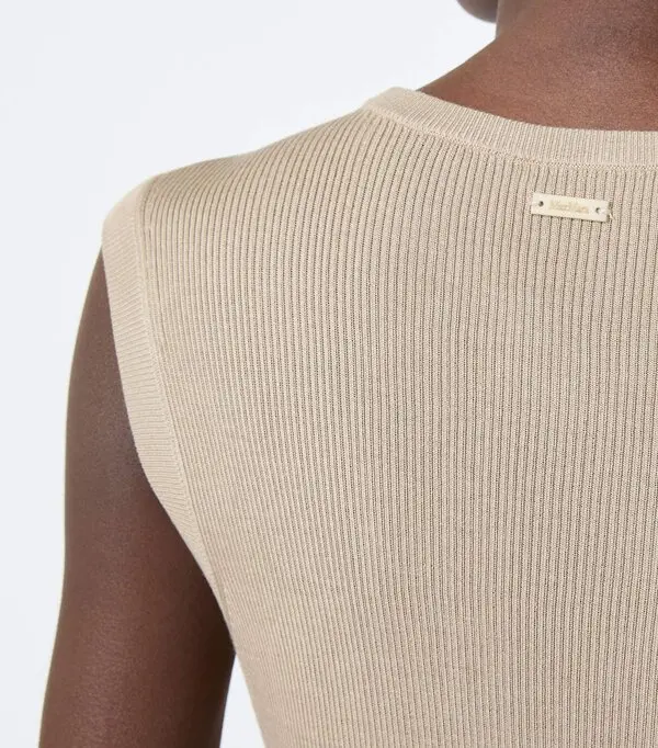 Max Mara Silk-cashmere Ribbed Tank Top - Grey