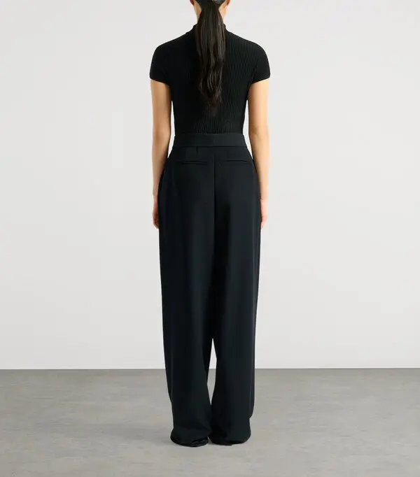 Balmain Virgin Wool Wide-leg Trousers