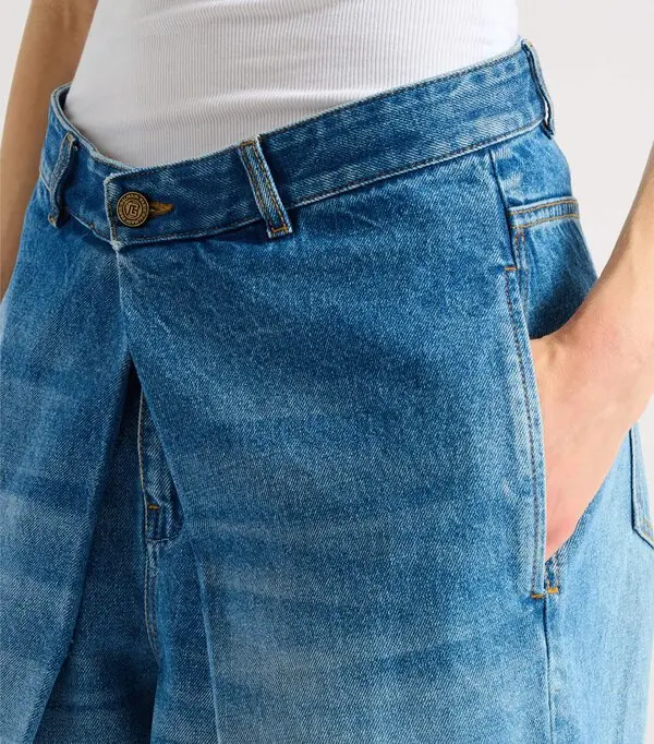 Balmain Layered Mid-rise Barrel Jeans