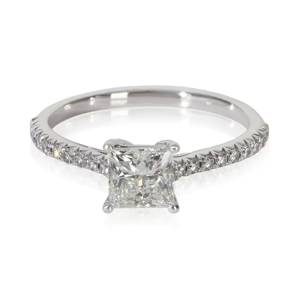Tiffany & Co. 0.83 Carat Princess Diamond Novo Engagement Ring - Platinum