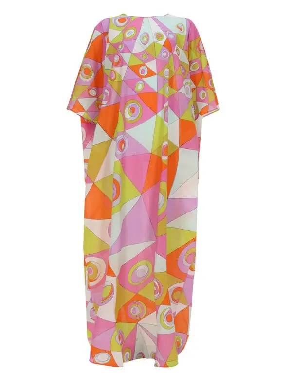 Emilio Pucci Cotton Kaftan With Geometric Print - Multicolour