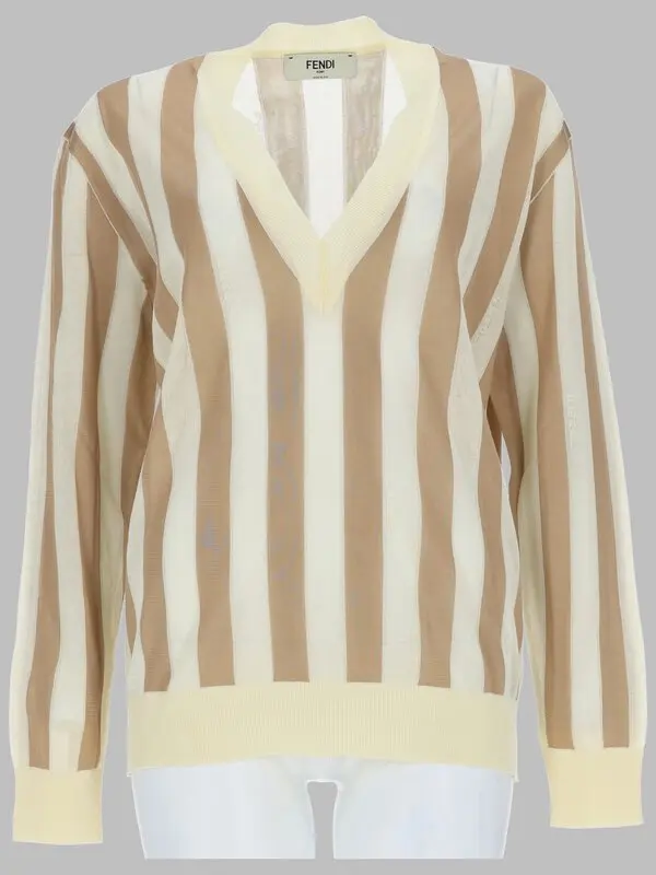 Fendi Striped Silk Maglia