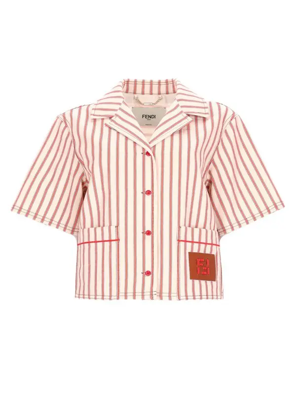 Fendi Striped Denim Shirt - Beige