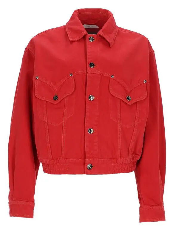 Versace Denim Blouson Jacket - Red