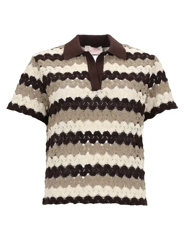 MC2 SAINT BARTH Polo In Cotone Crochet - Beige
