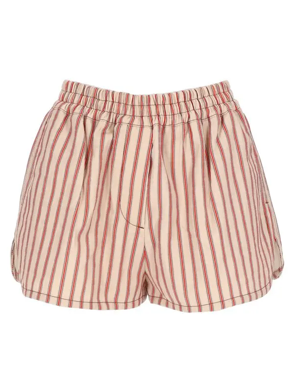 Fendi Striped Denim Shorts - Beige
